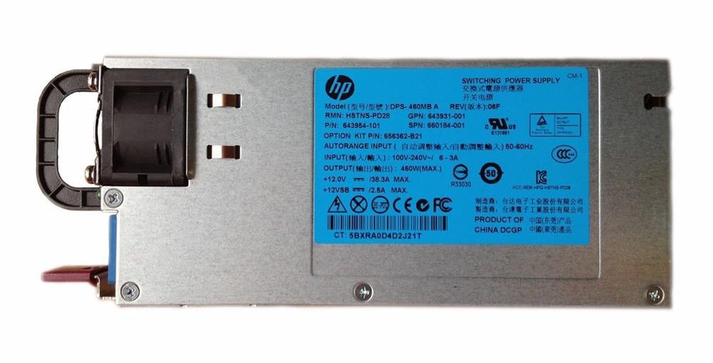 HP Fuente Poder Proliant 460w | 656362-B21 660184-001 643954-001 643931 ...